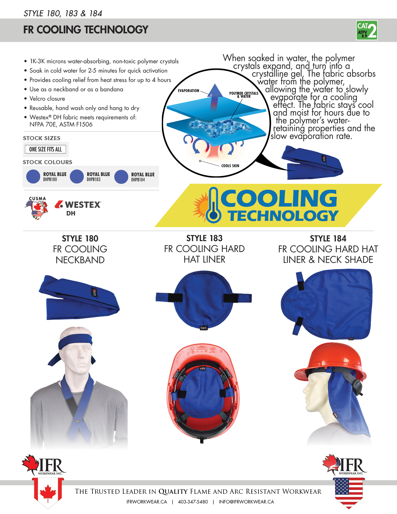 FR Cooling Hard Hat Liner & Neck shade | FR & NON-FR Cooling Technology ...